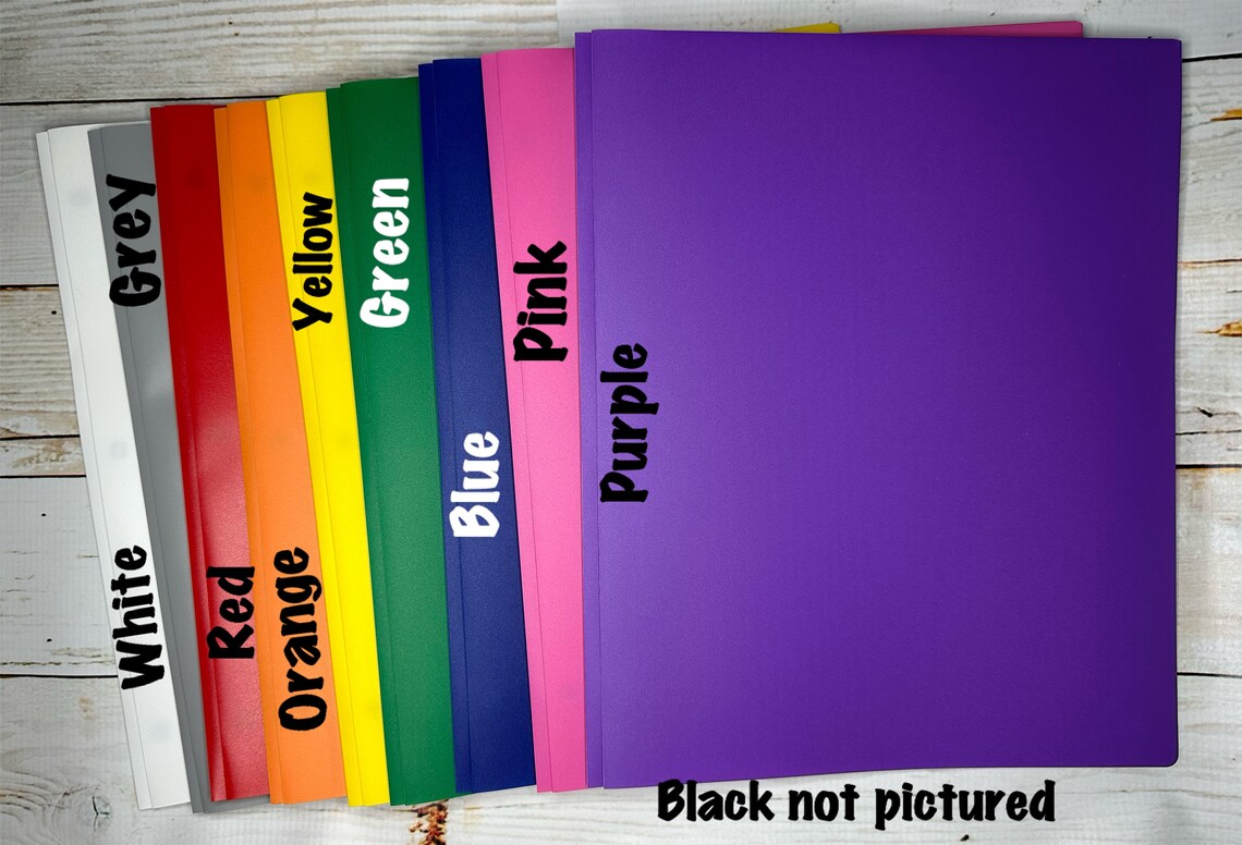 Embroidered School Folder. Plastic, 3 Prong, Pocket Folder With Name ...