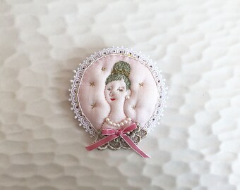 Embroidered brooch | Etsy