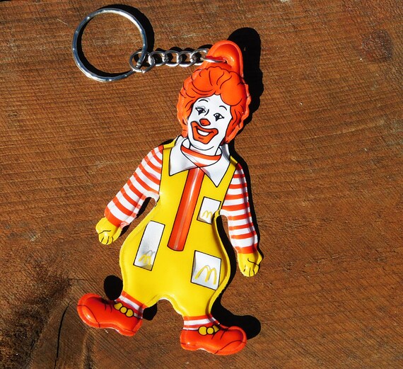 Vintage 80s Mcdonalds Ronald McDonald Keychain - Gem