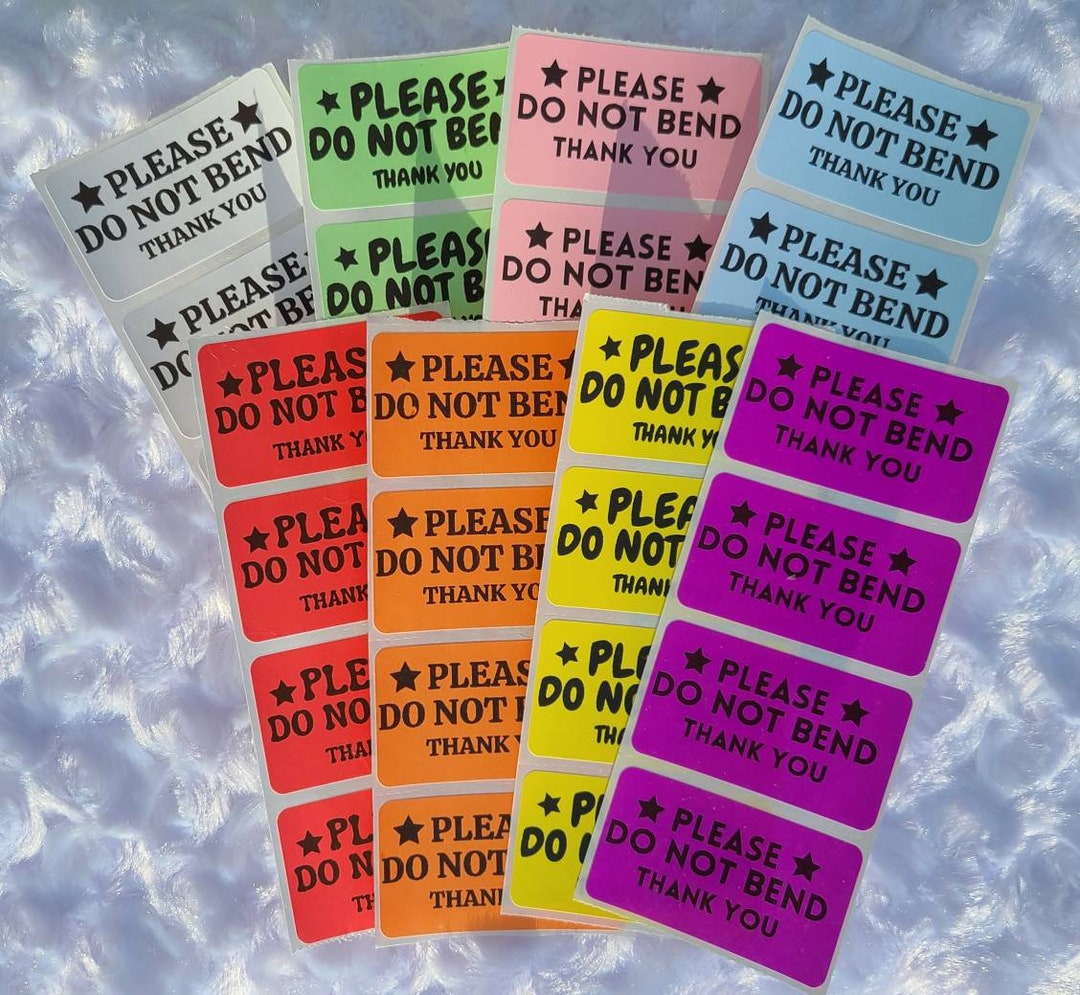Do Not Bend Packaging Stickers 2.25x1.25 Inch Sets of 50, 75, 100 and ...