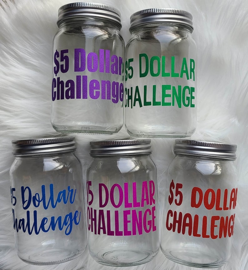5 Dollar Challenge Savings Jar || Savings Challenge || 5 Dollar Piggy ...