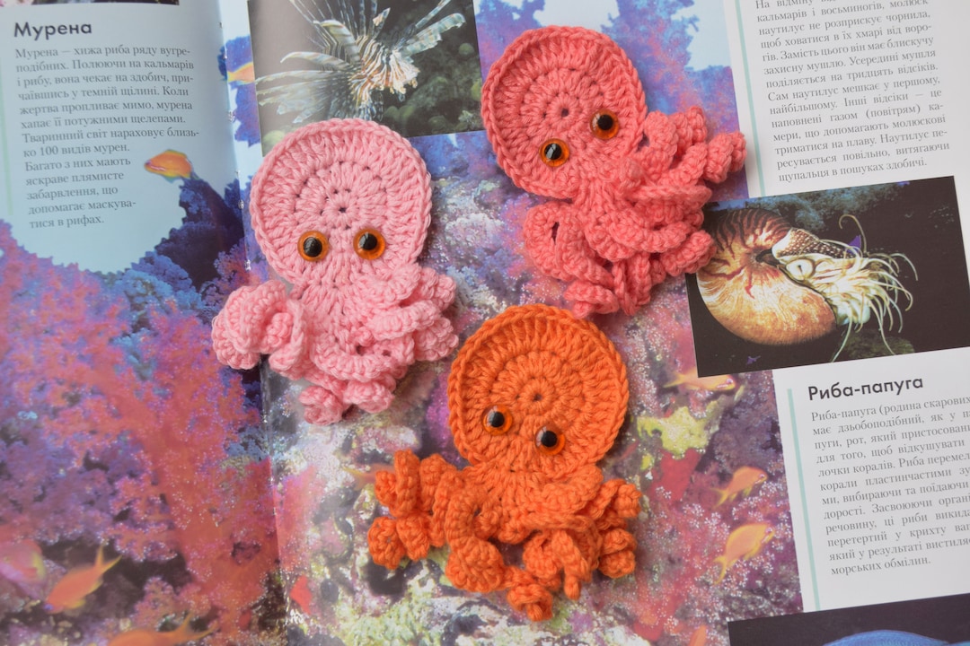 Octopus Crochet Applique Premature Nursery Decor Ocean Party Favors ...