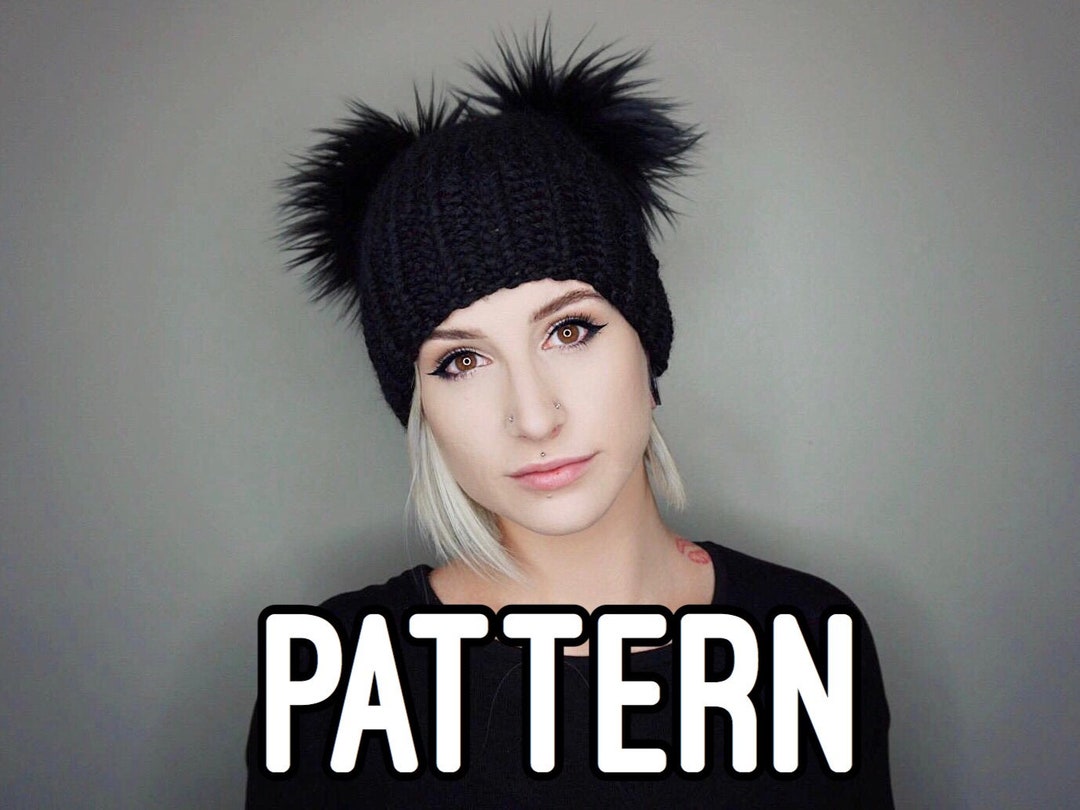 KNITTING PATTERN - the Double Pom Beanie by Charlie & Luna Co ...