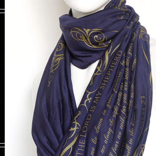 Christian Bible Verse Scarf psalm 23 and the Beatitudes in - Etsy