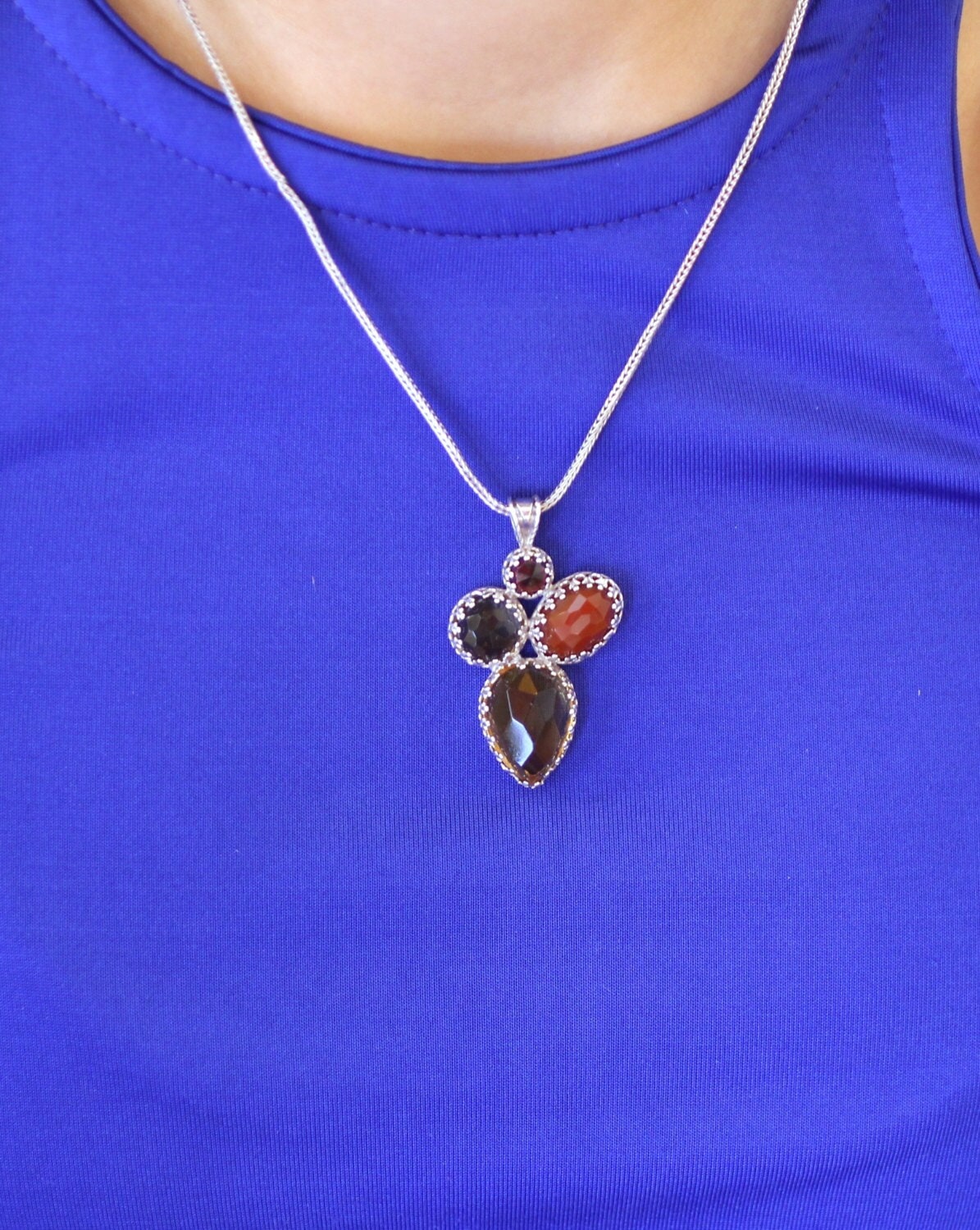 Collares de plata para mujeres. collar de plata. Colgante de piedras ...