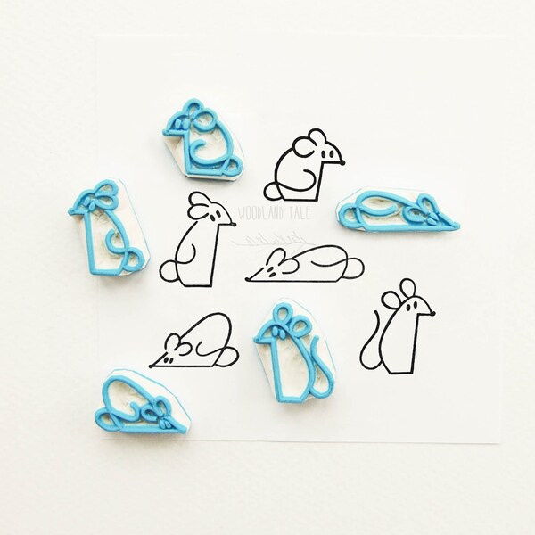Mouse Rubber Stamp - Etsy