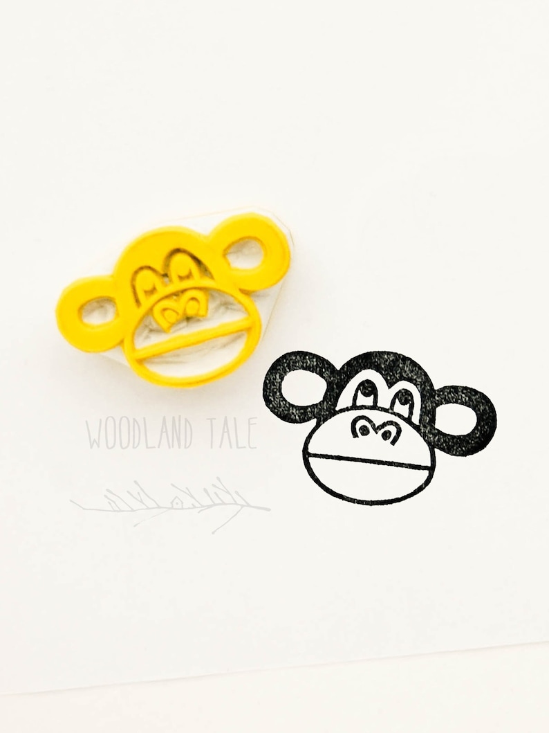 Monkey Stamp Rubber Stamp Ape Stamp Funny Monkey Small - Etsy
