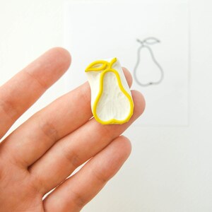 Pear Rubber Stamp, Botanical Stamp, Small Pear, Teacher Rubber Stamp ...