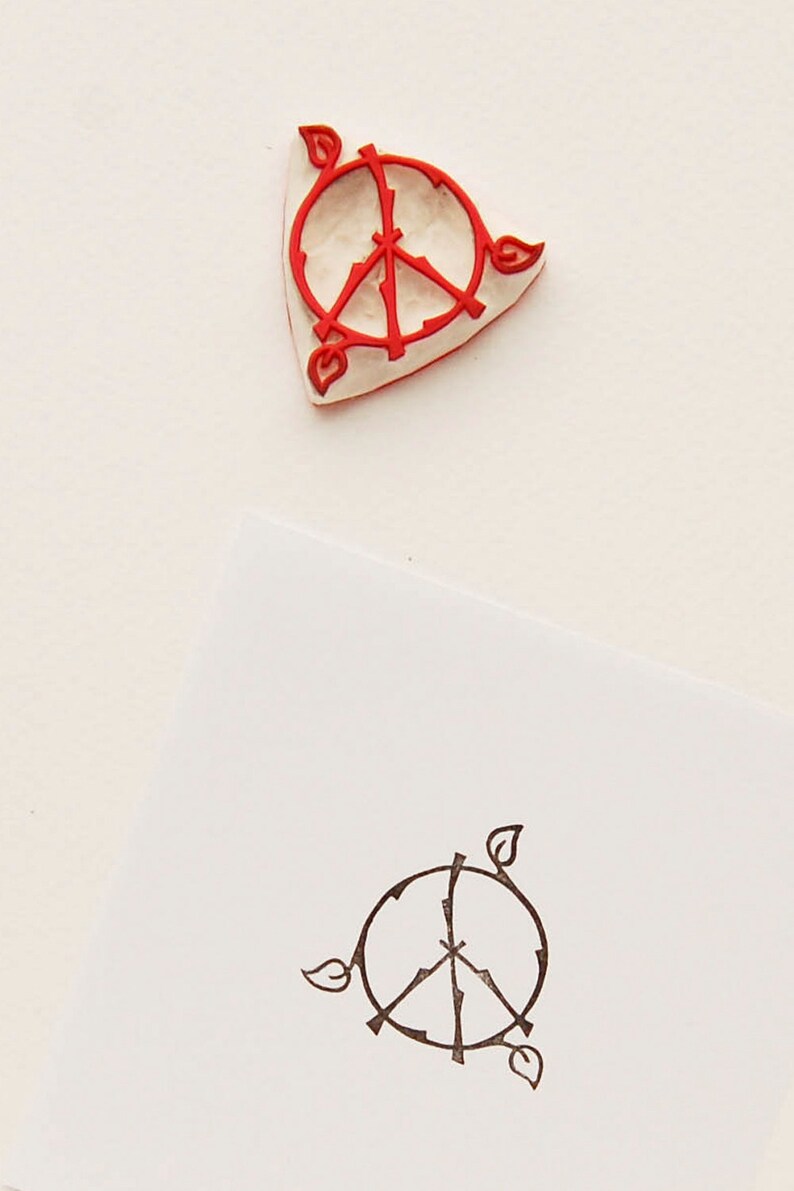 Peace stamp peace sign peace rubber stamp peace symbol | Etsy