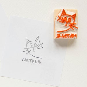 Cat Stamp, Custom Rubber Stamps, Cute Cat Lover Gift, Hand Carved Stamp ...