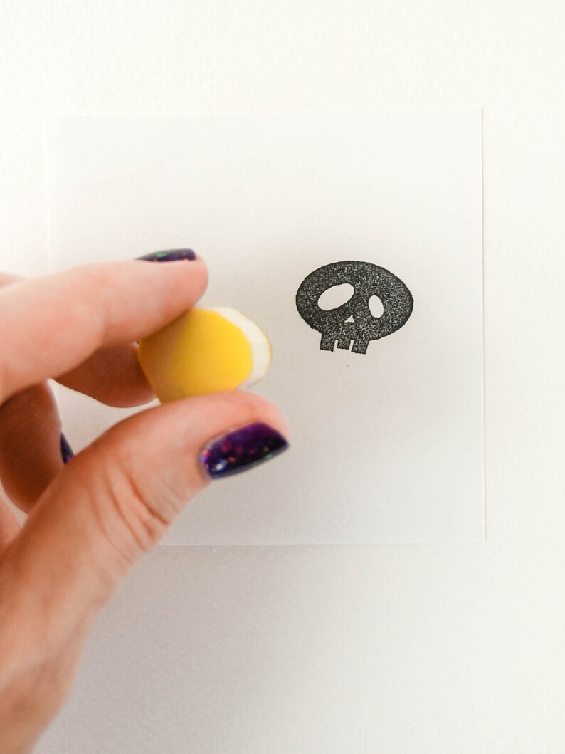 Skull Stamp Skull Rubber Stamp Halloween Stamp Spooky - Etsy
