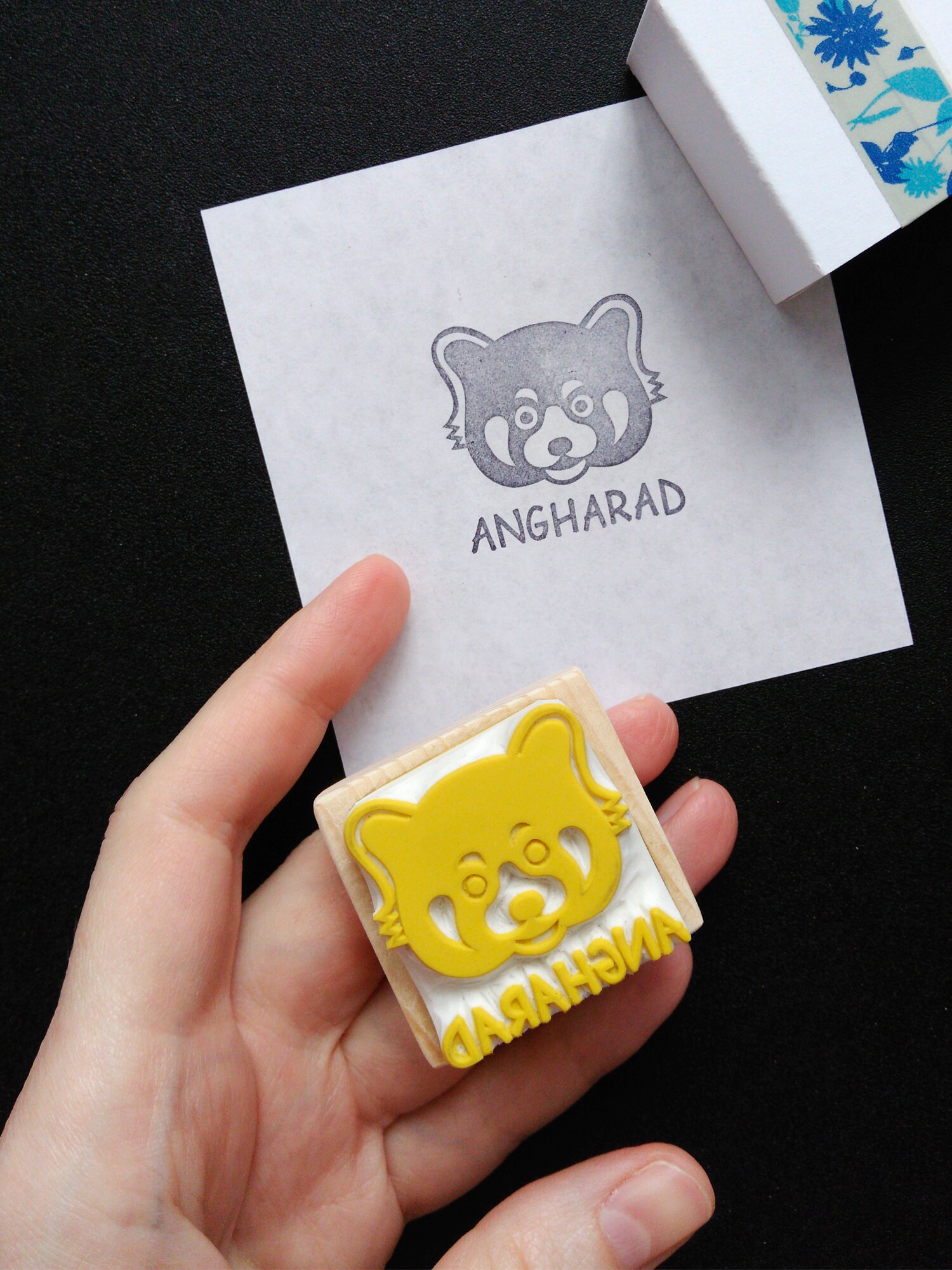 Red Panda Stamp personalized stamp animal stamps birthday | Etsy