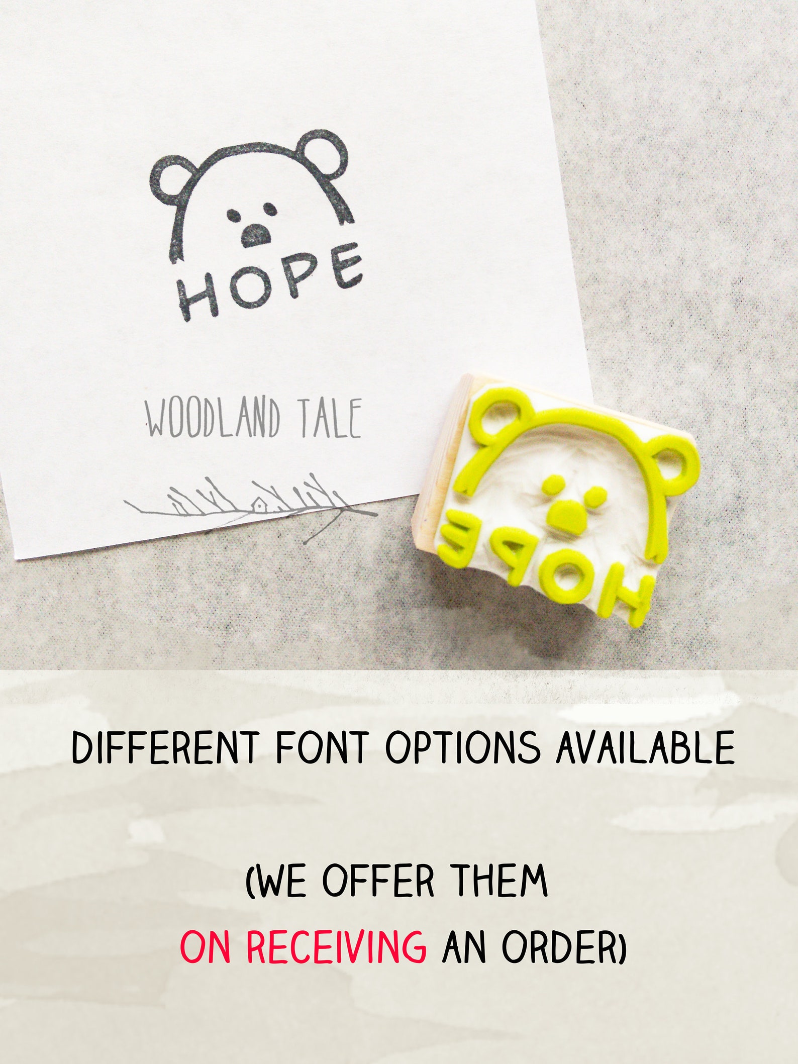 Bear Rubber Stamp Animal Stamps Custom Rubber Stamps - Etsy