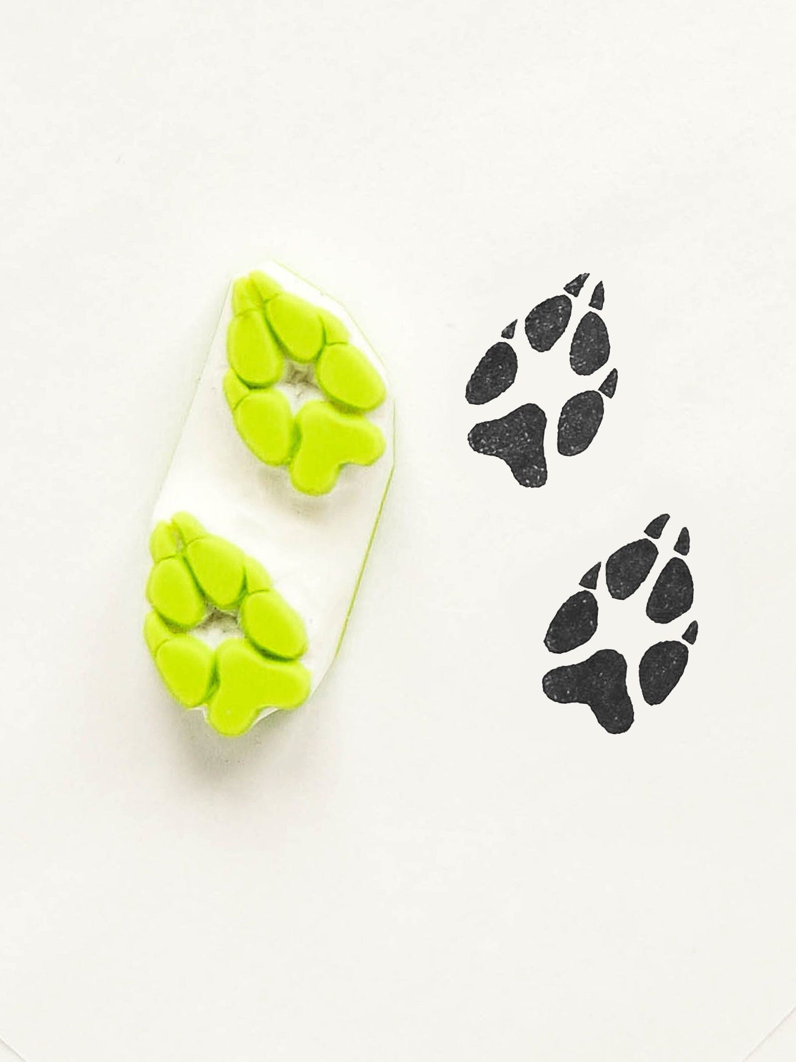 Fox Paw Prints Fox Tracks Stamp Rubber Stamp Animal Tracks - Etsy