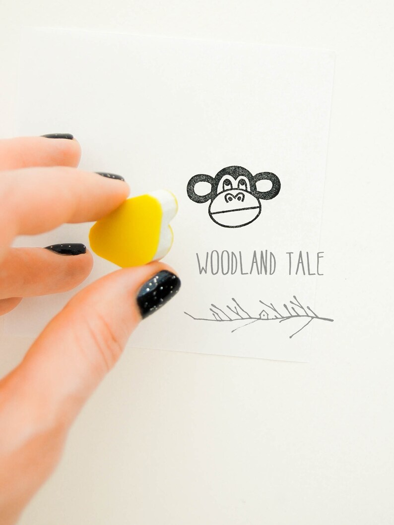 Monkey Stamp Rubber Stamp Ape Stamp Funny Monkey Small - Etsy