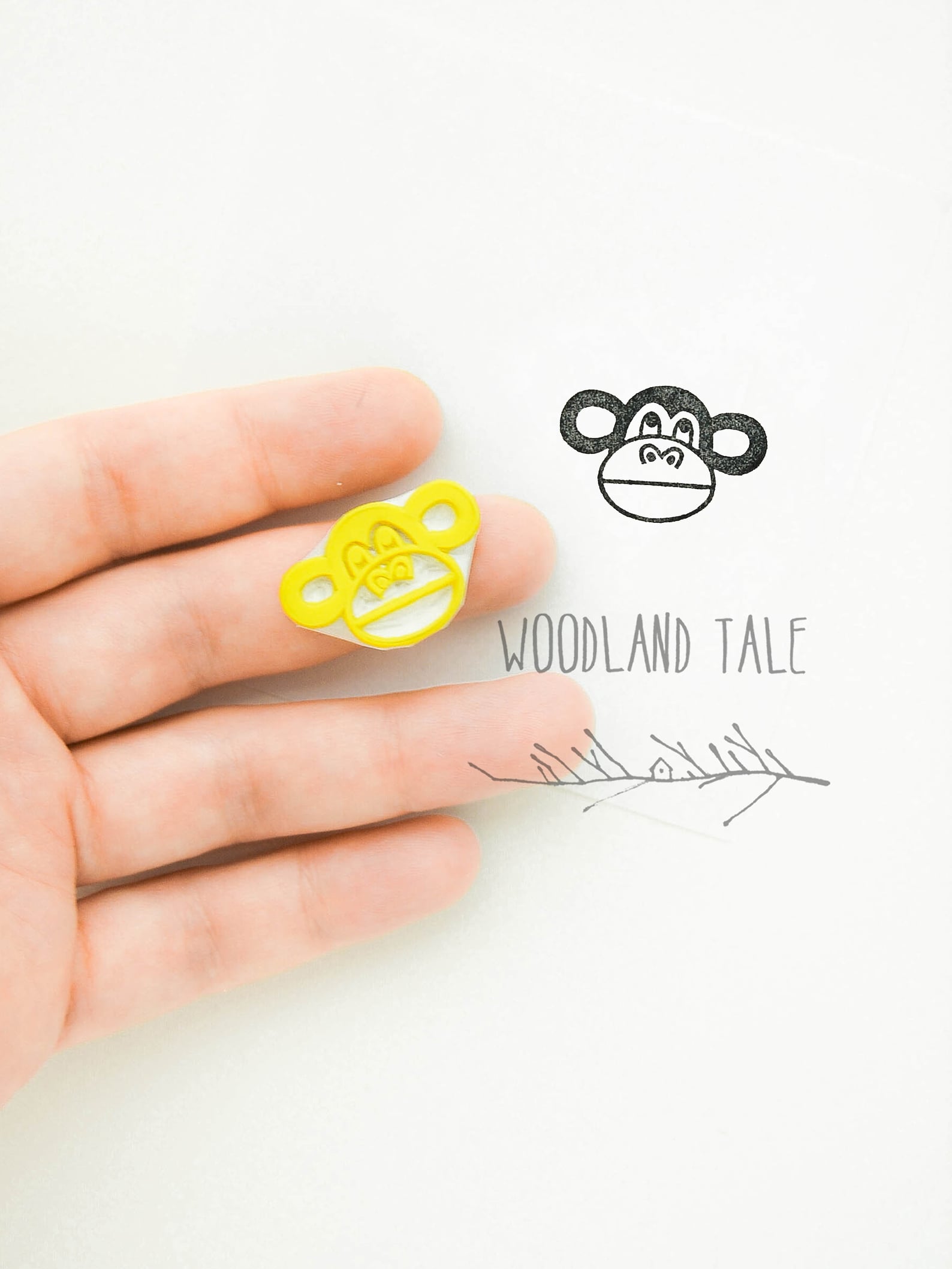 Monkey Stamp Rubber Stamp Ape Stamp Funny Monkey Small - Etsy