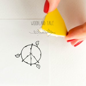 Peace Stamp, Peace Sign, Peace Rubber Stamp, Peace Symbol Stamp ...