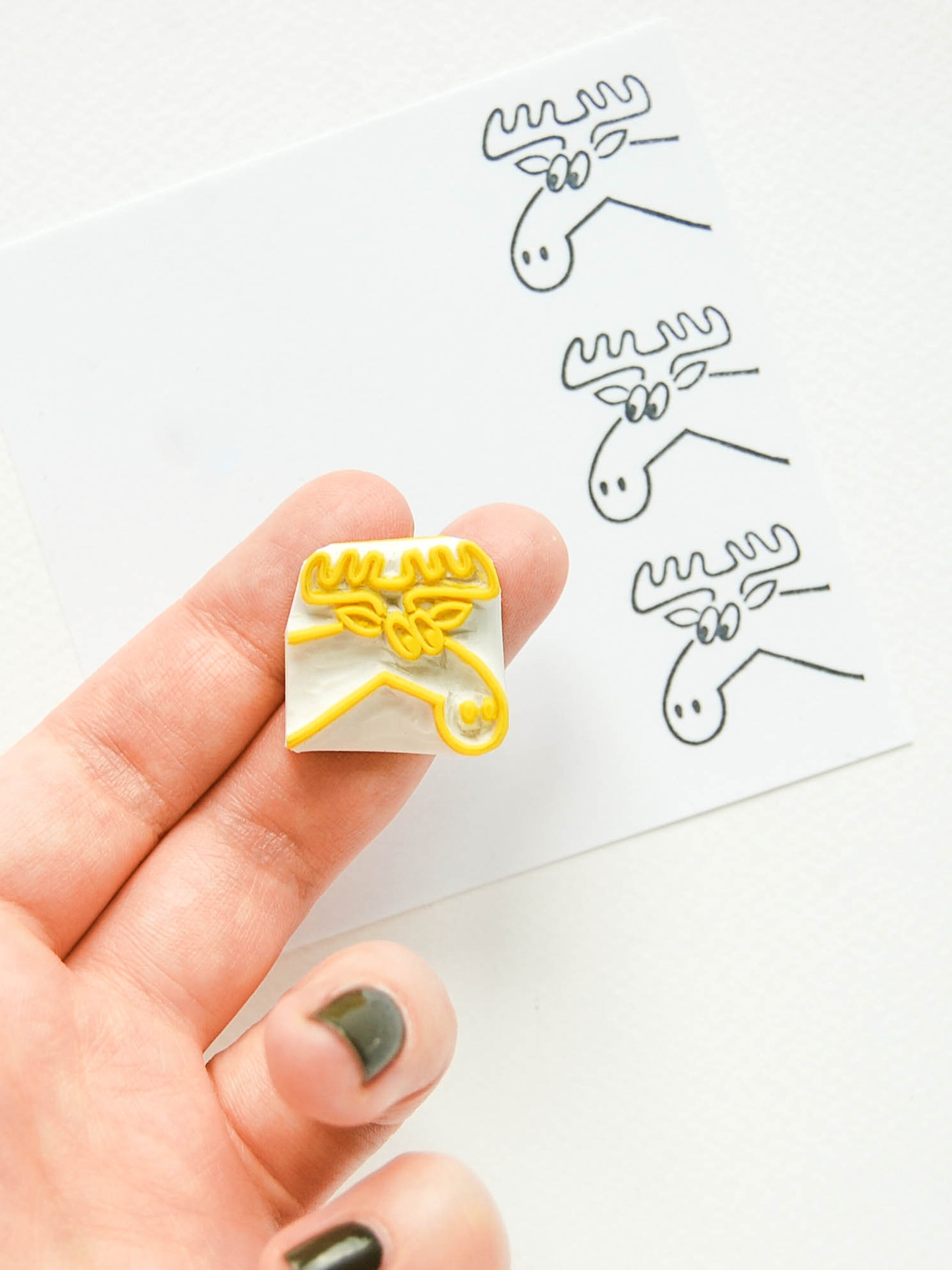 Elk Stamp Woodland Creature Moose Stamp Peekaboo Stamp - Etsy Ireland