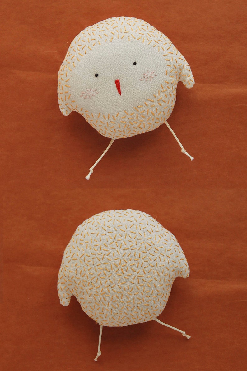 Beige baby chick ornament upcycled stuffed plush Easter | Etsy