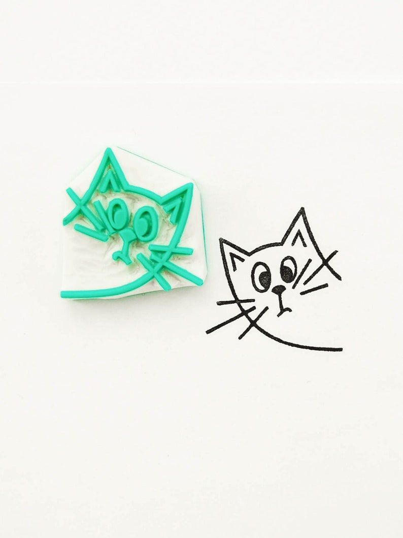 Cat Stamp Custom Rubber Stamps Cute Cat Lover Gift Hand - Etsy