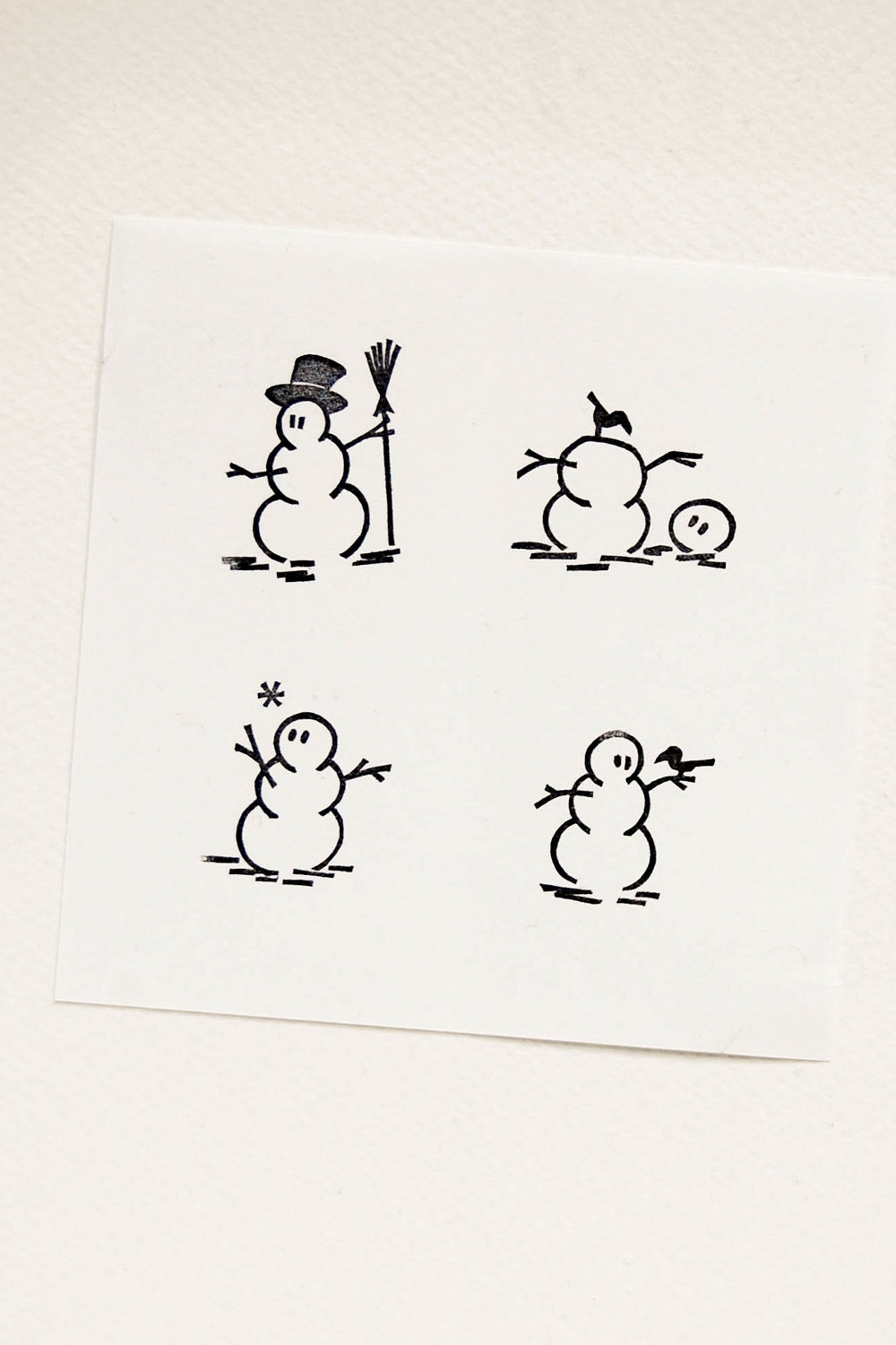 Snowman stamp rubber stamps set set of 4 handmade stamps | Etsy