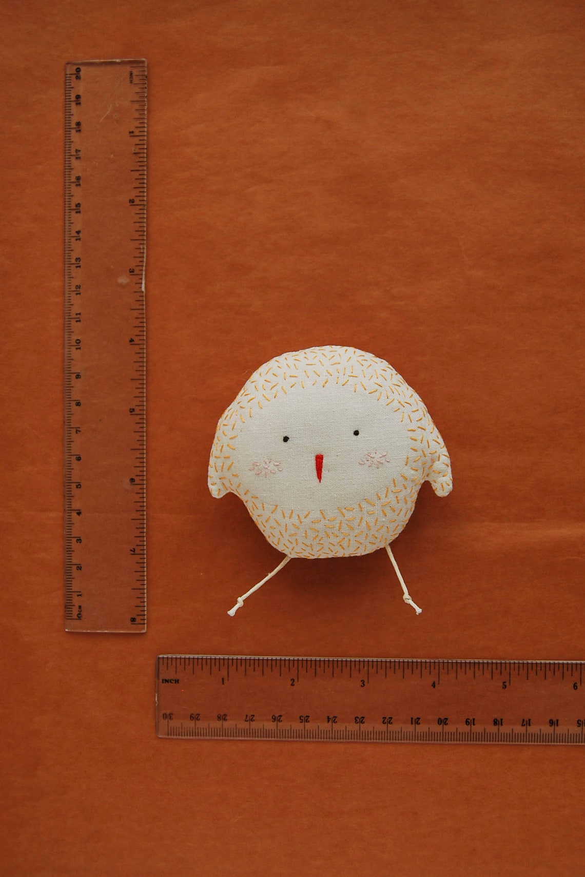 Beige baby chick ornament upcycled stuffed plush Easter | Etsy