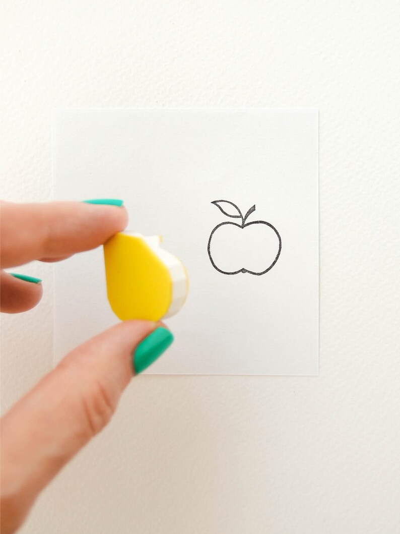 Apple Stamp Fruit Stamp Teachers Gift Back to School - Etsy