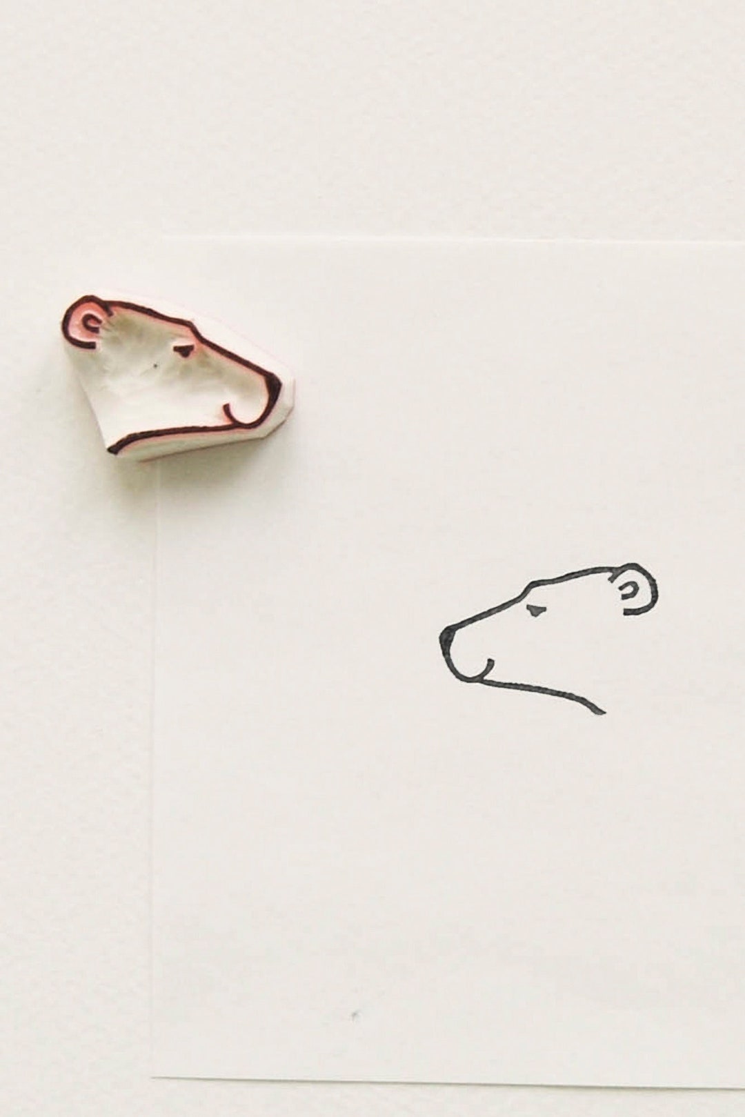 Polar Bear Stamp, Bear Rubber Stamp, Carved Stamp, Small Polar Bear ...