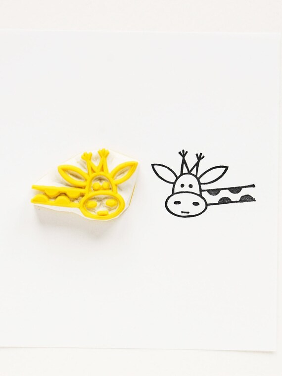 Giraffe Stamp Peekaboo Stamp Giraffe Gift Custom Rubber - Etsy