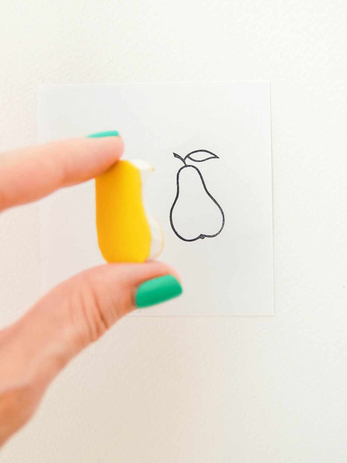 Pear Rubber Stamp Botanical Stamp Small Pear Teacher Rubber - Etsy