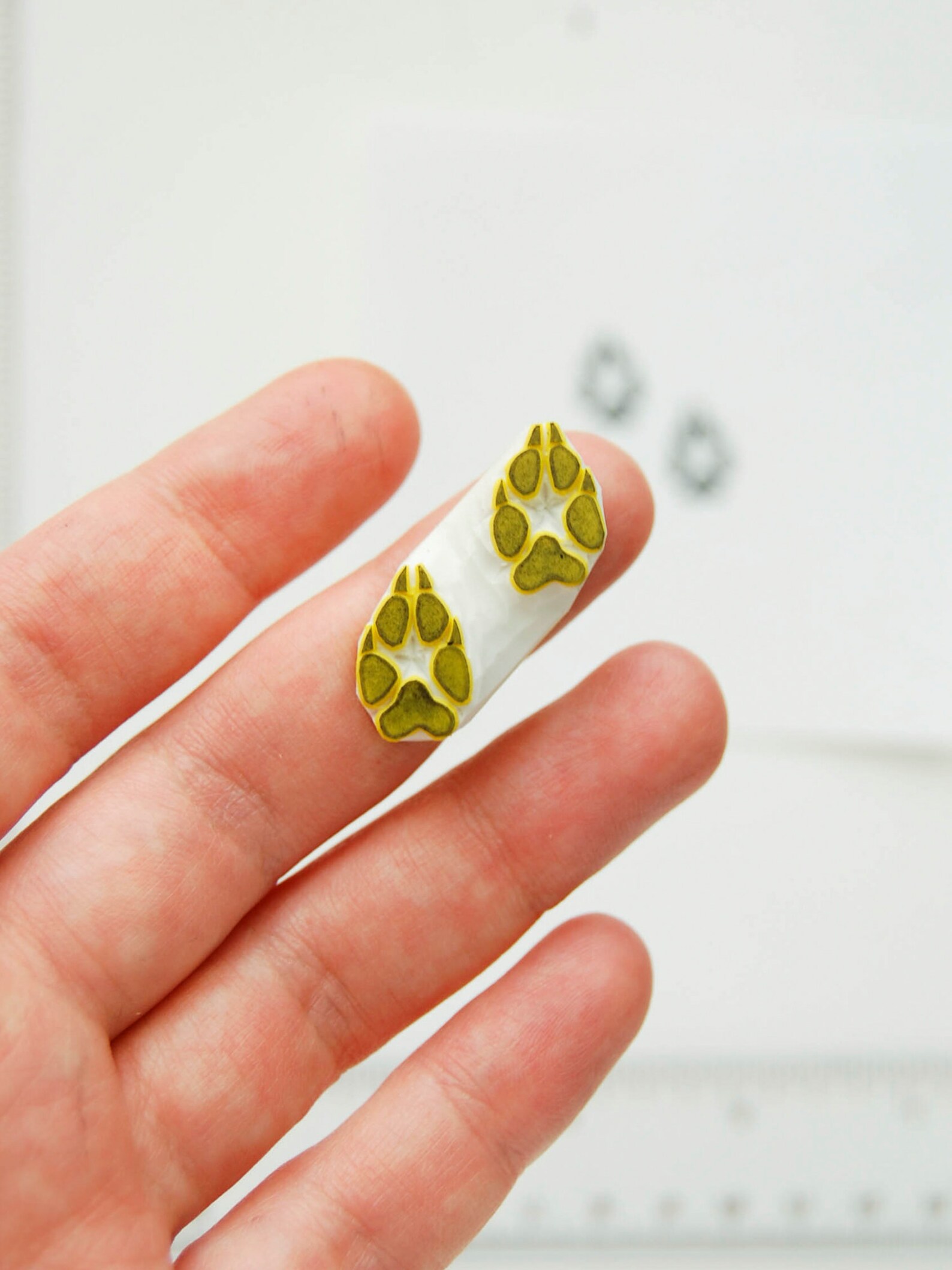 Fox paw prints fox tracks stamp rubber stamp animal tracks | Etsy