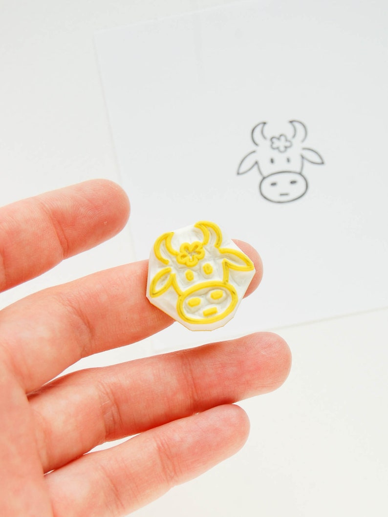 Cow stamp Bull stamp calf stamp rubber stamp birthday - Etsy.de