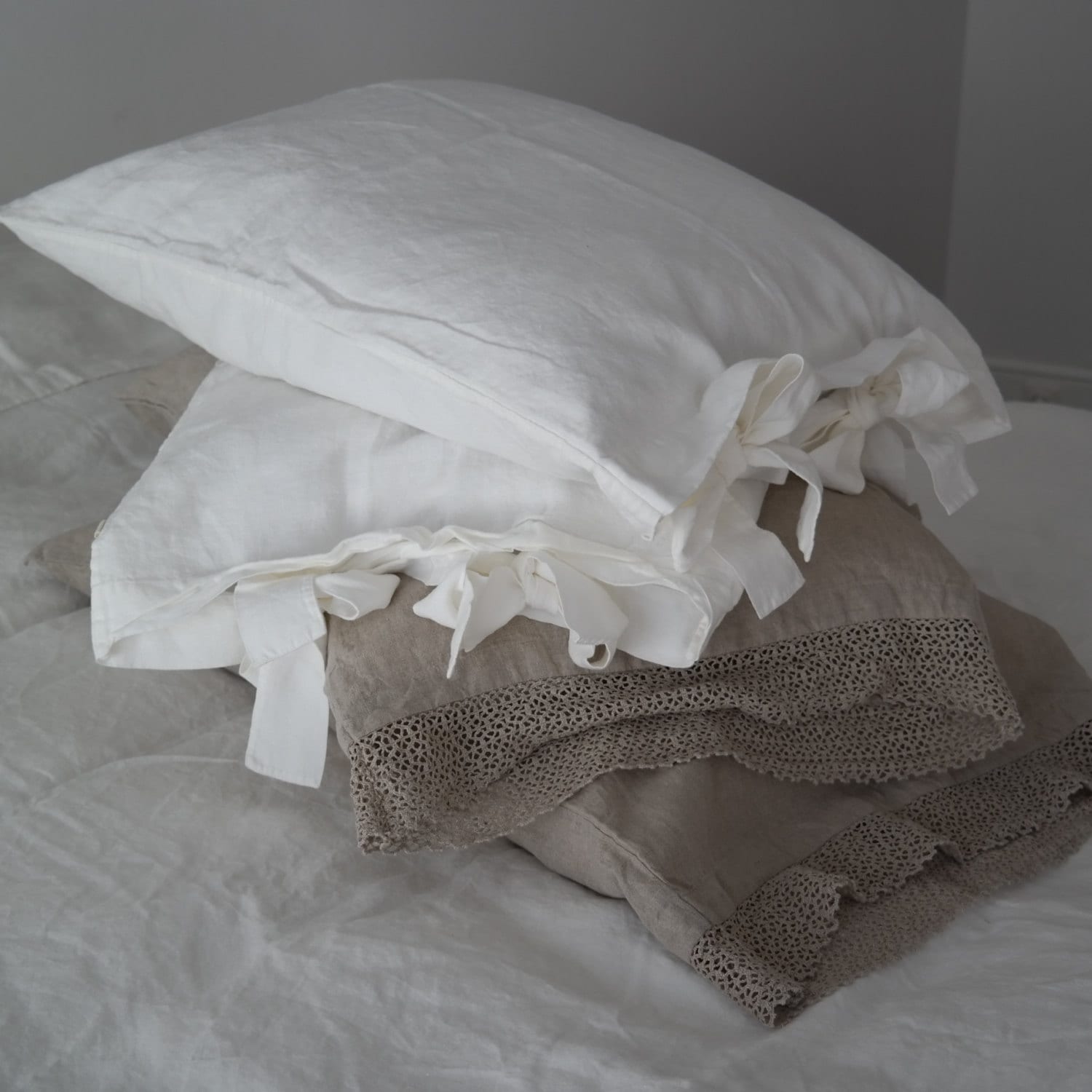 LINEN EURO SHAM. Standard Queen King European With Two Ties - Etsy