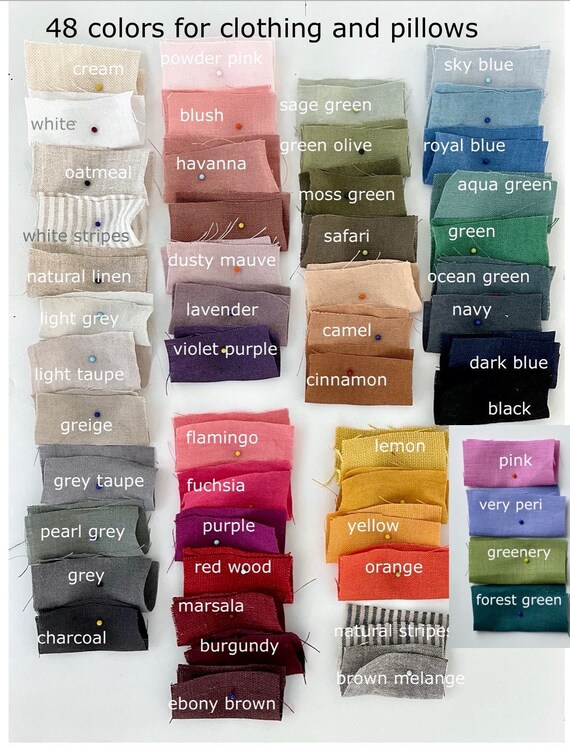 Linen Fabric Samples for All 27 Colors for Bedding and 48 - Etsy