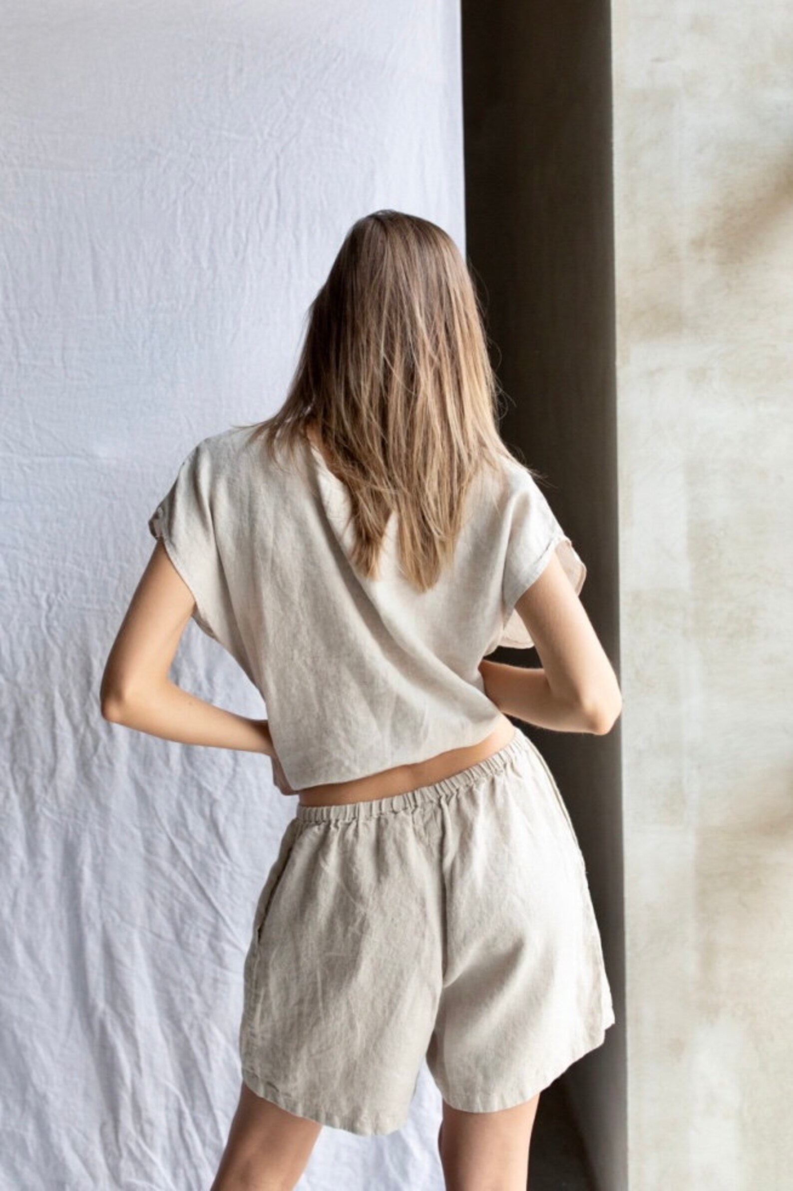 Linen Top SUMMER. Linen Shorts . Linen Pajama Set. - Etsy