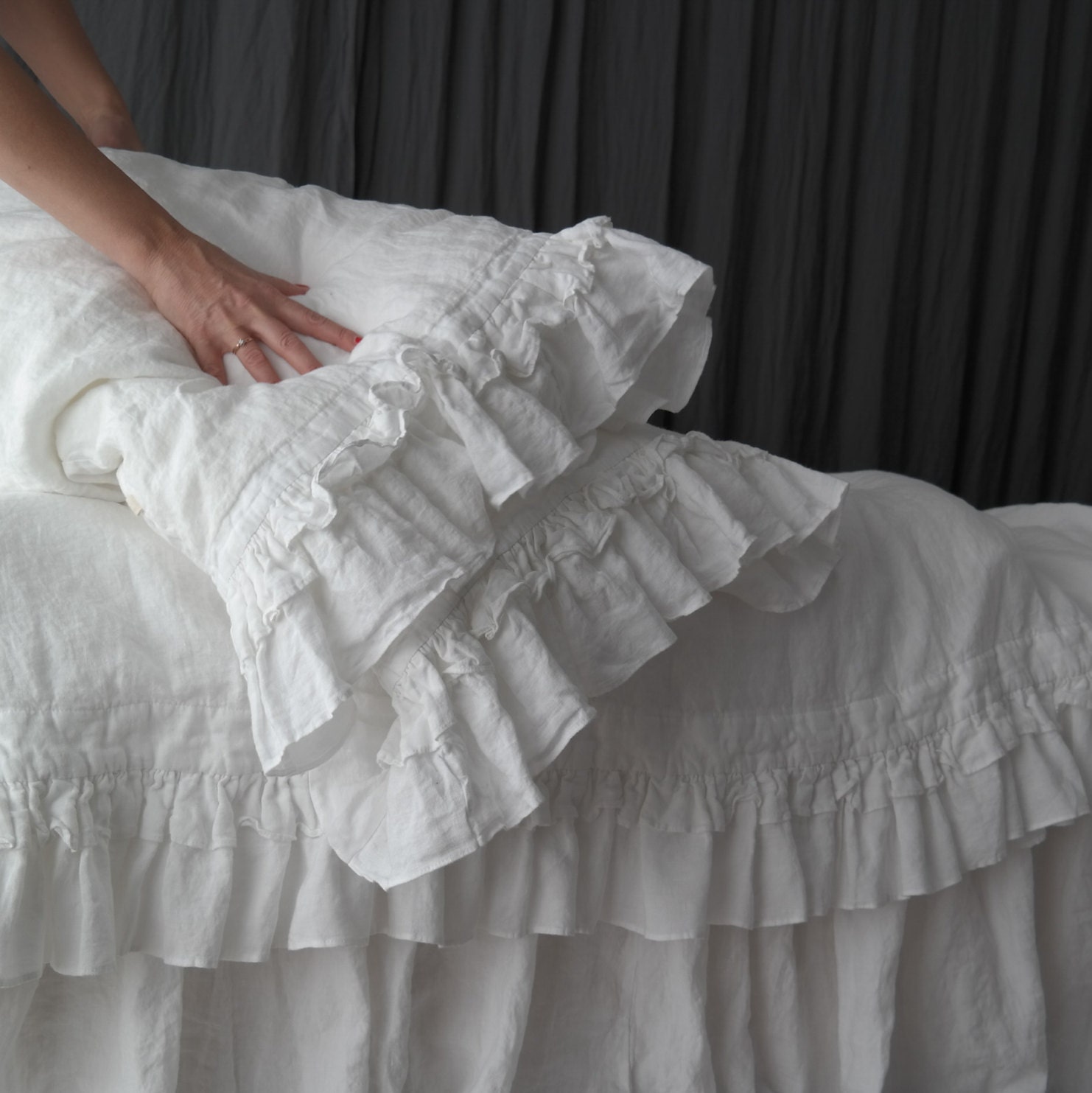 Linen DUVET COVER. Rustic Style Linen Bedding Set With Double - Etsy