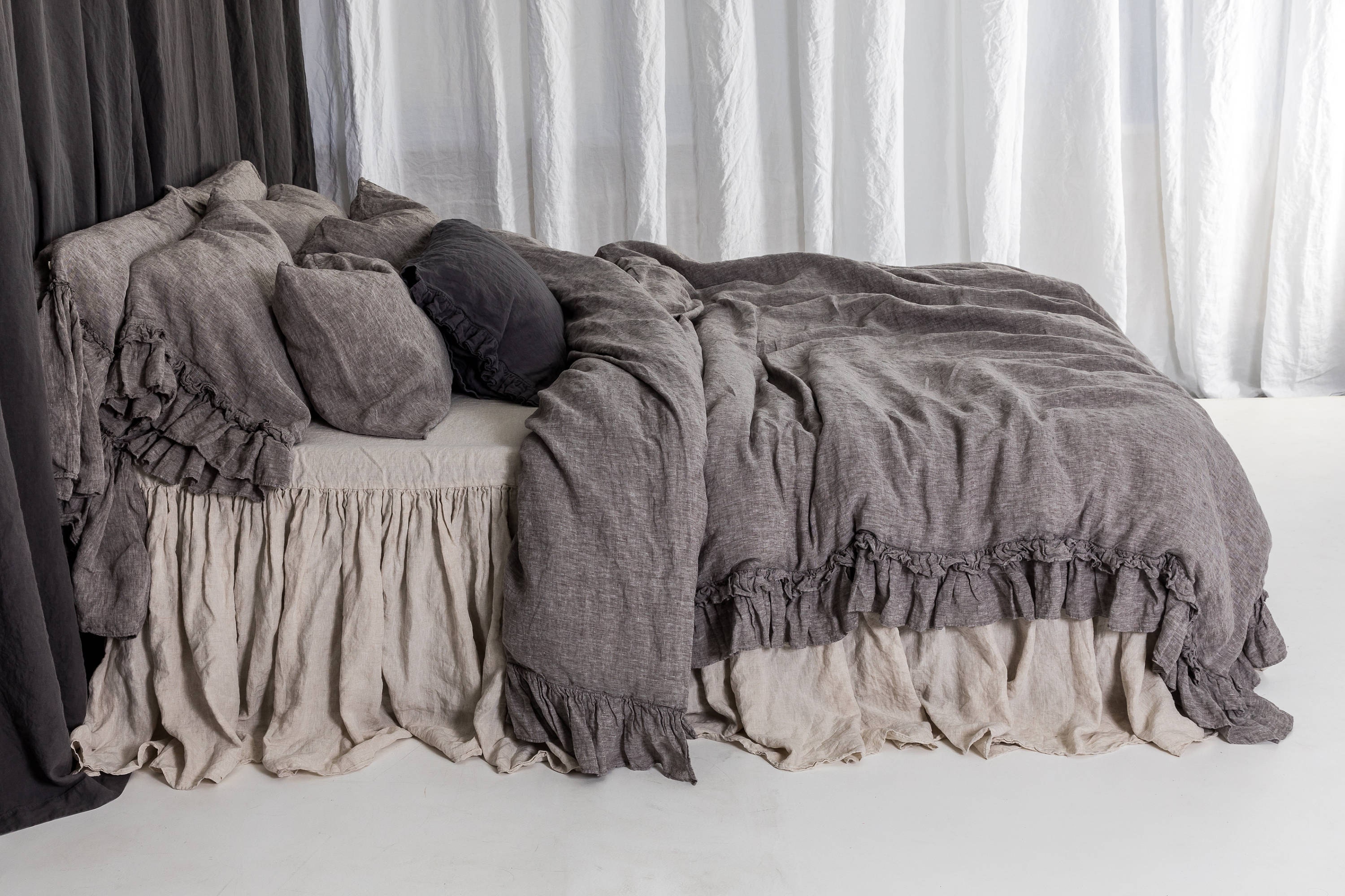 Linen DUVET COVER Set. Rustic Style Linen Bedding With Double | Etsy