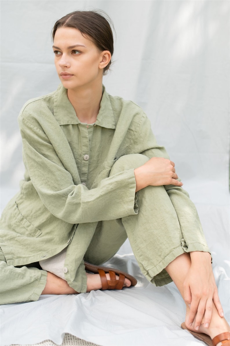 Linen Pajama Set JANE , Linen Sleepwear, Linen Pajamas , Linen ...