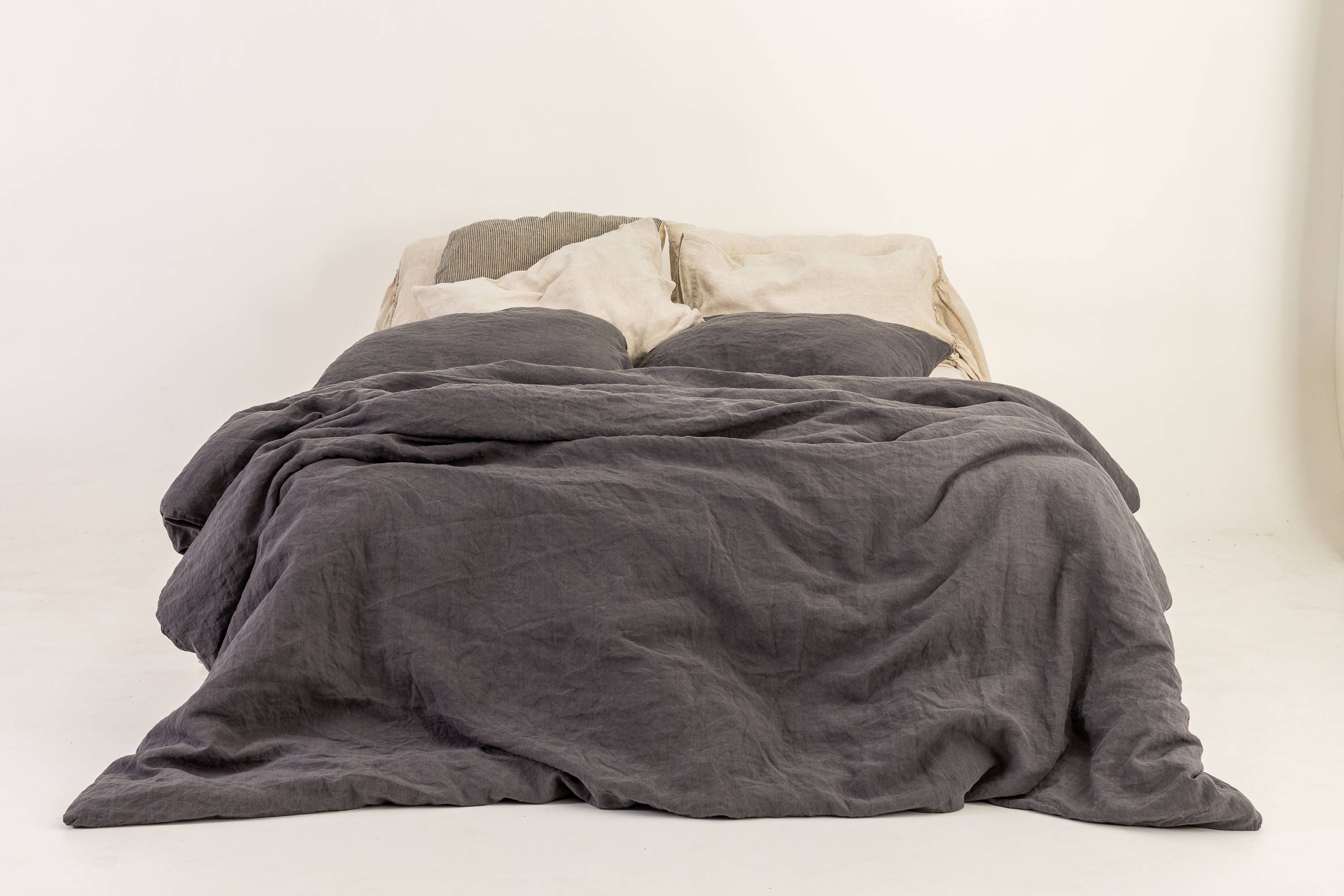 LINEN DUVET COVER. Linen bedding set of duvet cover with | Etsy