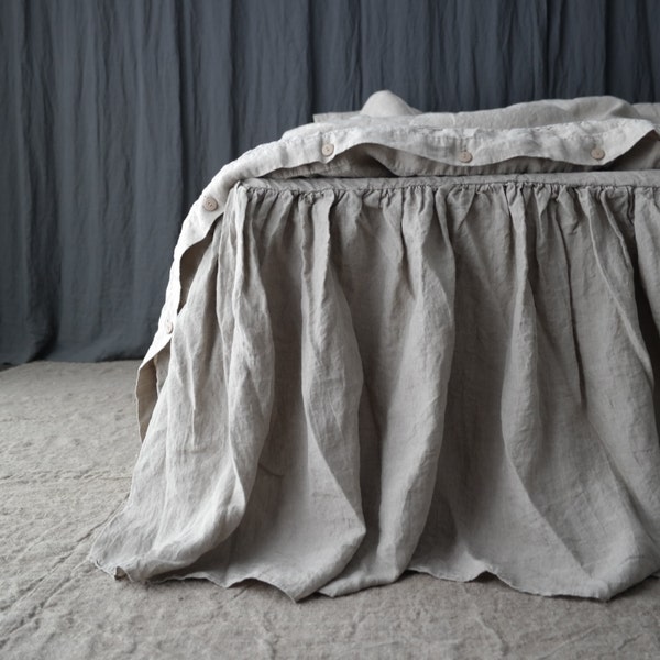 Linen Dust Ruffle for Bed - Etsy