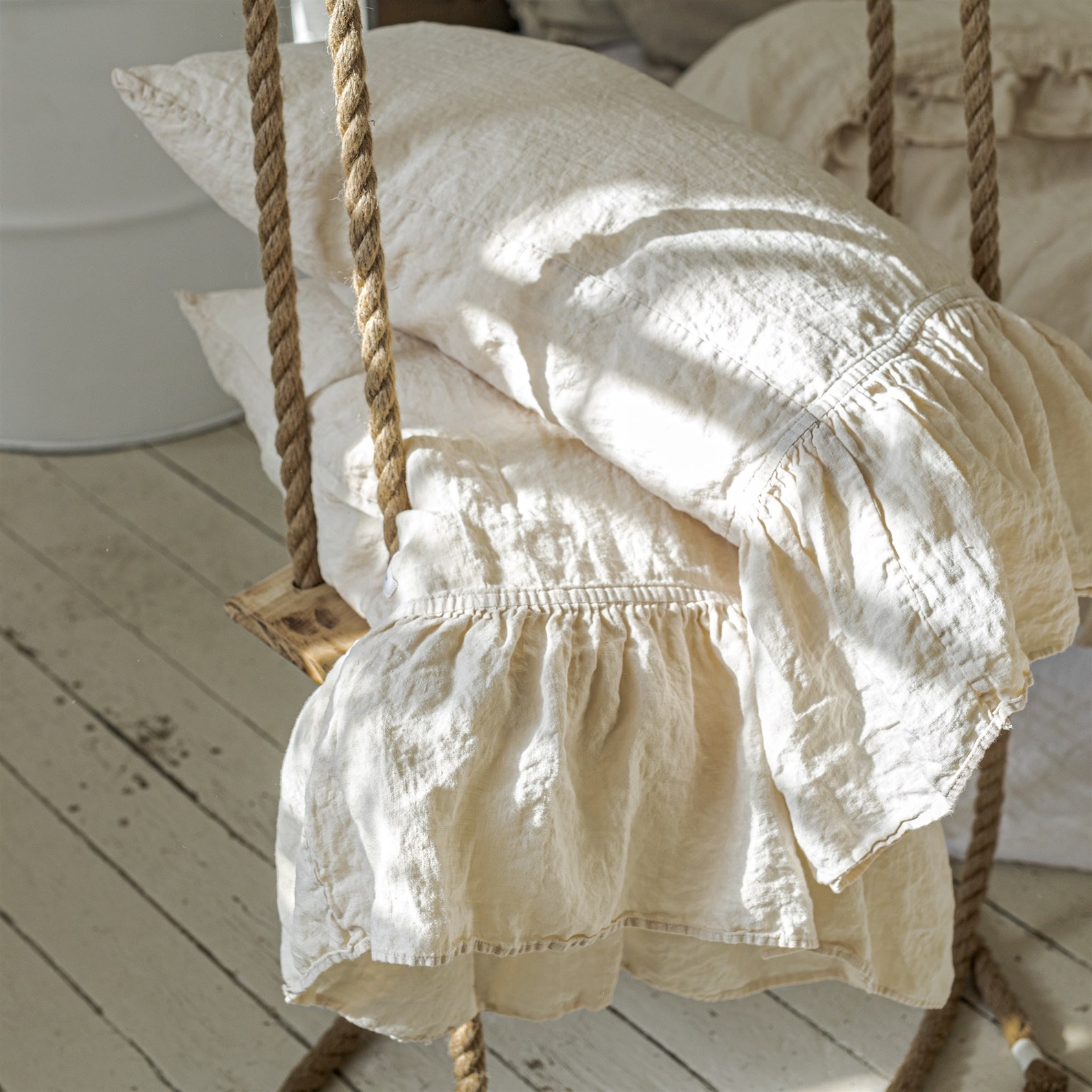 Linen Pillowcase With Ruffles Standard , Queen , King , Euro Sham ...