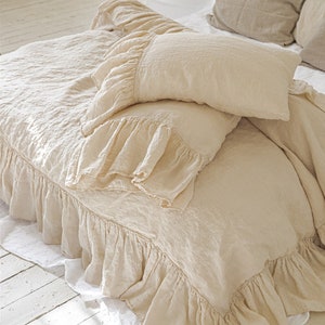Linen Pillowcase With Ruffles Standard Queen King Euro - Etsy
