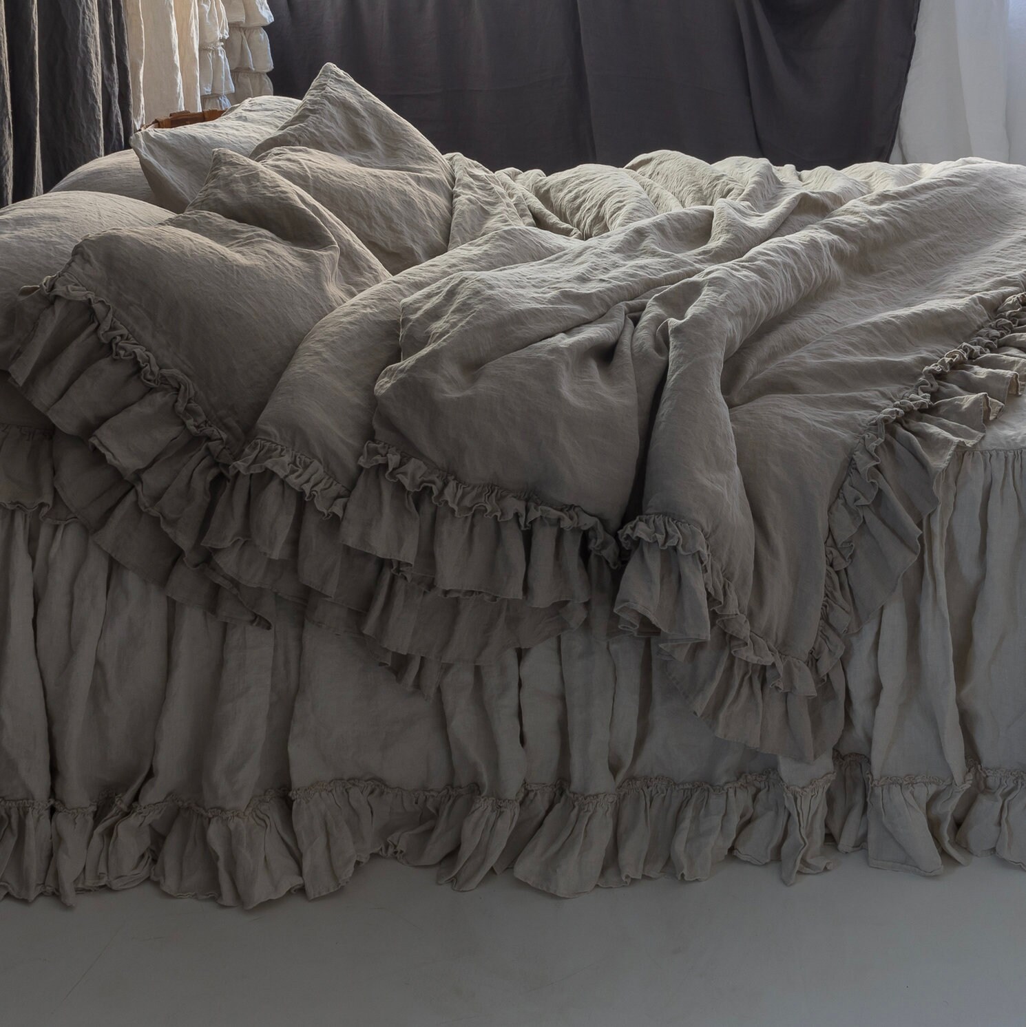 Linen DUVET COVER Set. Rustic Style Linen Bedding With Double | Etsy