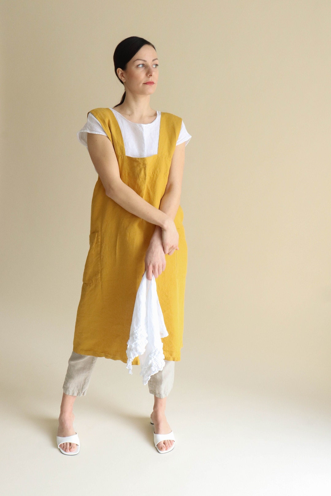 SALE 50 % OFF. Linen Pinafore ZARA Apron ,japanese Style Apron. - Etsy