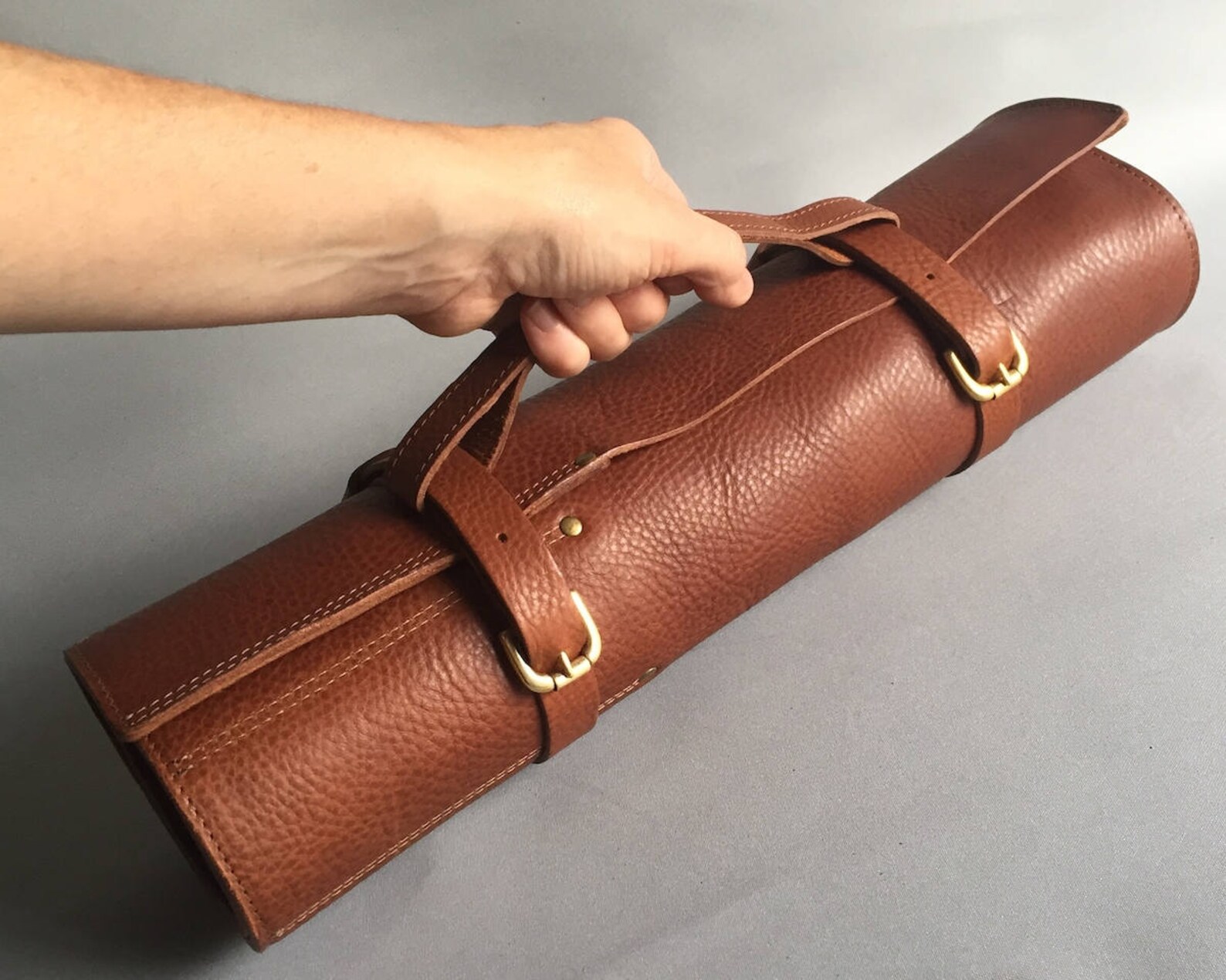 Leather Knife Roll Tan Leather Knife Case | Etsy