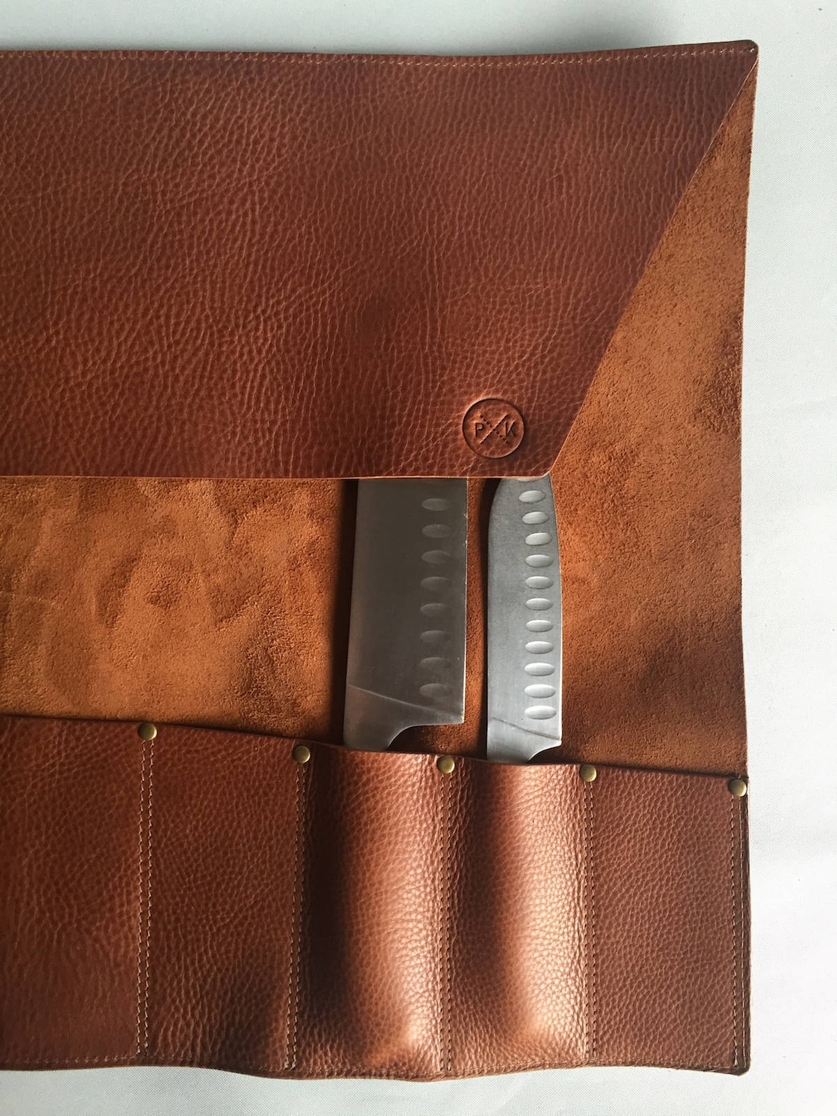 Leather Knife Roll Tan Leather Knife Case | Etsy