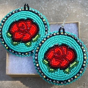 Shoshone Roses, Turquoise, Beaded Rose, Native American Beadwork ...