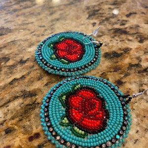 Shoshone Roses, Turquoise, Beaded Rose, Native American Beadwork ...