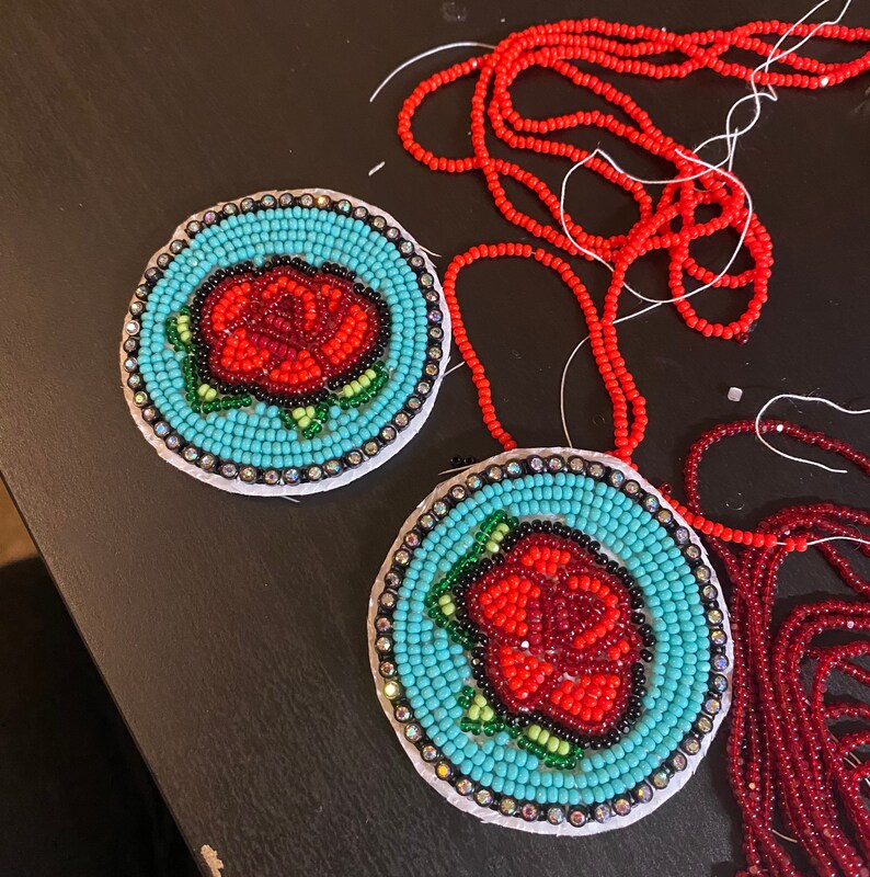 Shoshone Roses Turquoise Beaded Rose Native American | Etsy