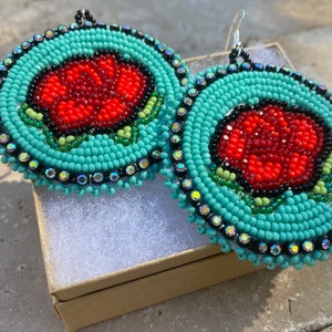 Shoshone Roses, Turquoise, Beaded Rose, Native American Beadwork ...